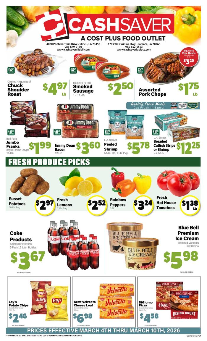 Cashsaver Slidell | Ad Specials